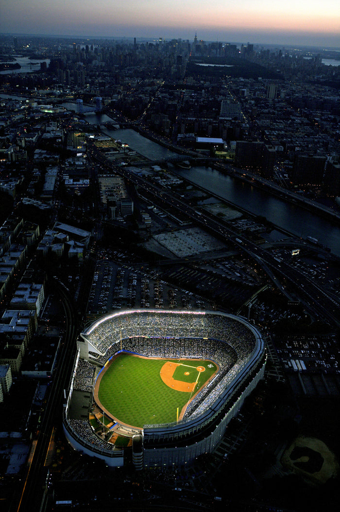 Yankee Stadium Aerial at Dusk (Vertical) | Neil Leifer Photography
